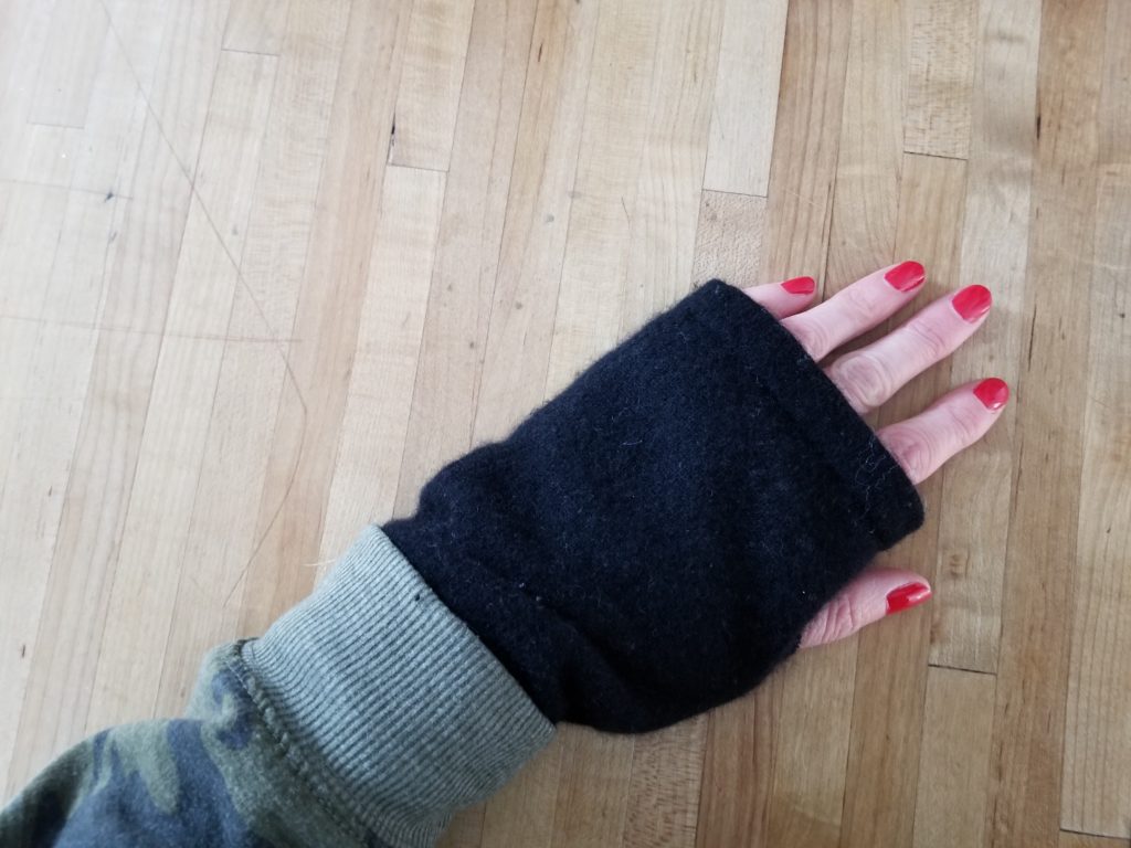How to upcycle an old sweater into fingerless mittens | Hello Homestead
