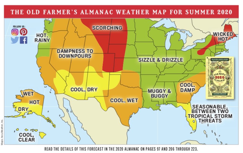 Old Farmer's Almanac's 2020 weather predictions for New England